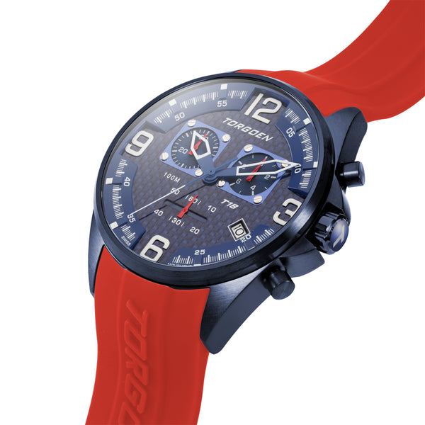 T18 Red | 45mm, Red Silicone Strap – Torgoen